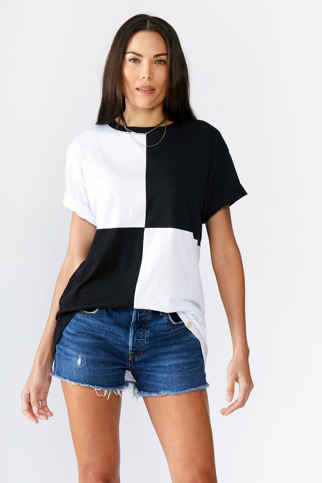 Billie Boyfriend Tee - Organic Cotton Oversized Colorblock T-Shirt ...